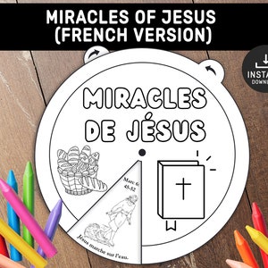 Miracles of Jesus Coloring Wheel, Printable Bible Verse Activity ...