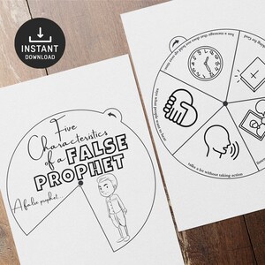 True and False Prophet Coloring Wheel, Printable Bible Activity ...