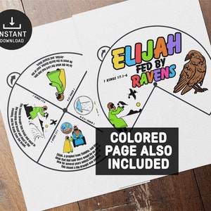 Elijah Fed by Ravens Coloring Wheel, Bible Lesson Kids, Bible Lesson ...
