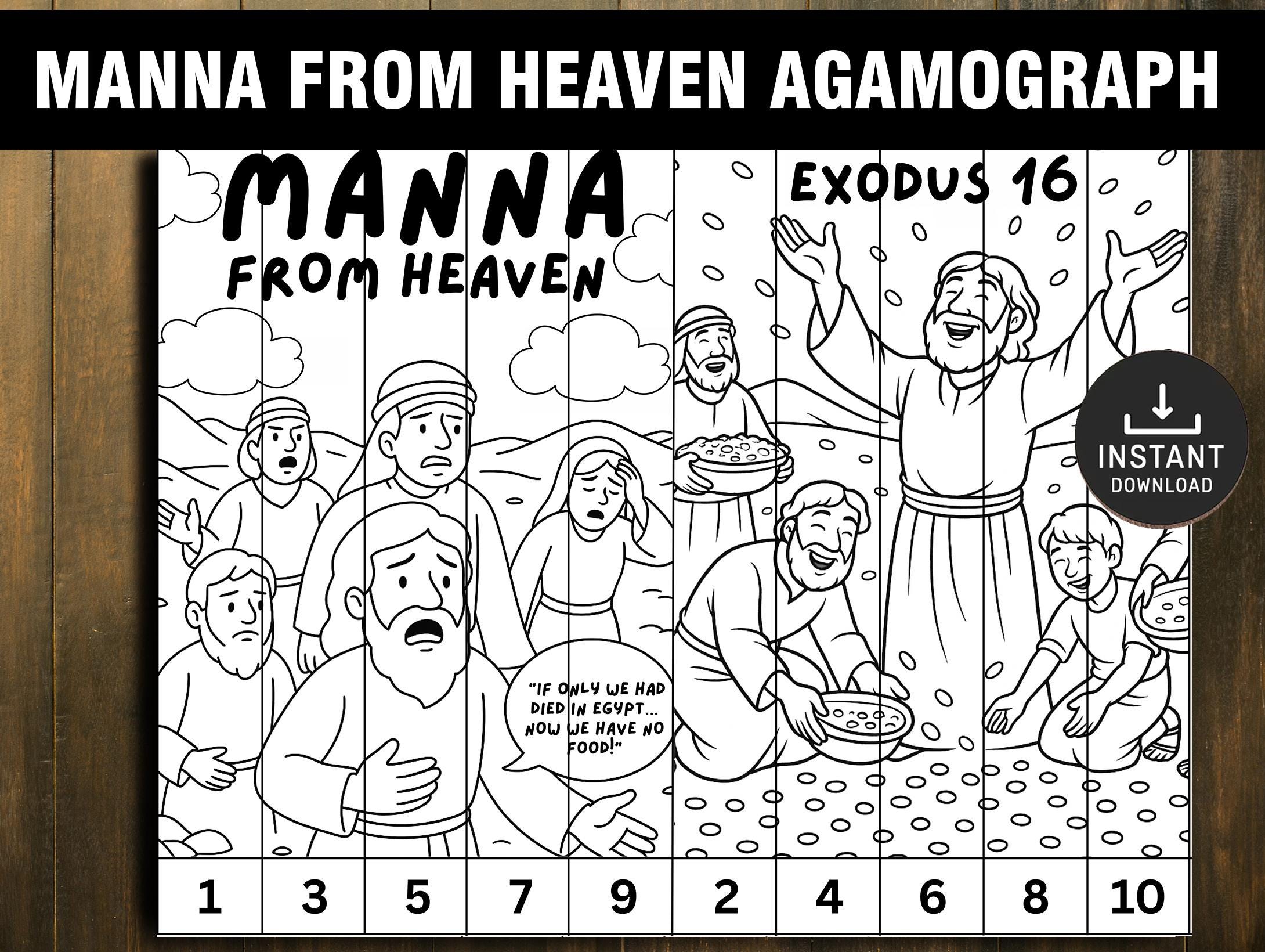 Moses and Manna From Heaven Agamograph, Bible Story Craft, Bible Lesson ...