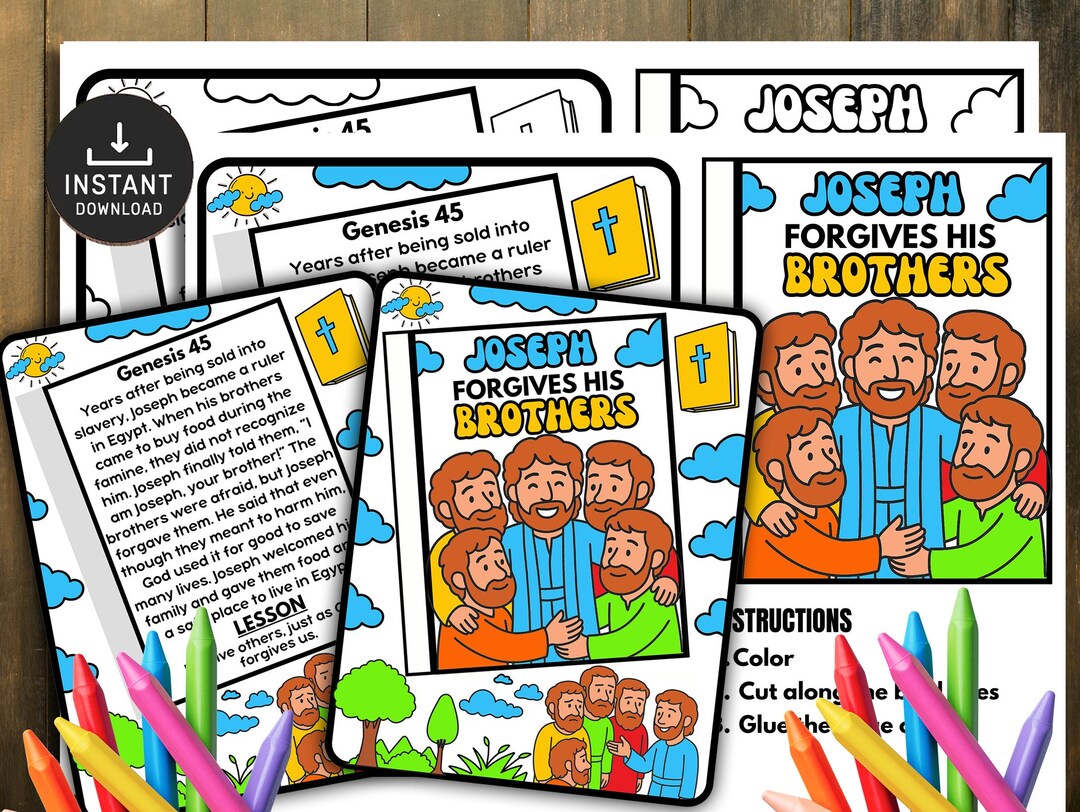 Joseph and His Brothers Mini Book, Bible Lesson, Sunday School, Bible ...