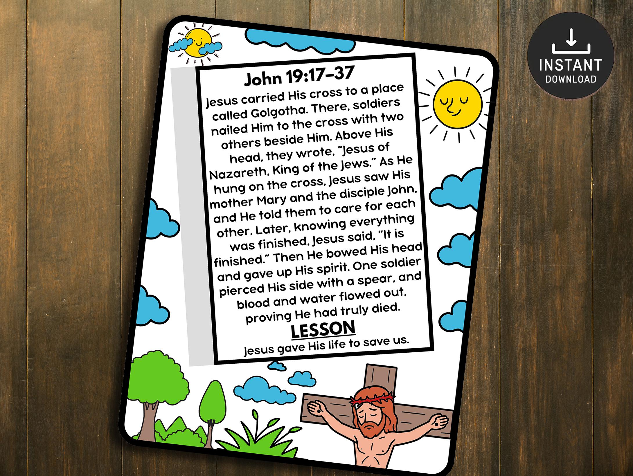 Jesus Dies on the Cross Bible Story Craft, Sunday School (digital ...