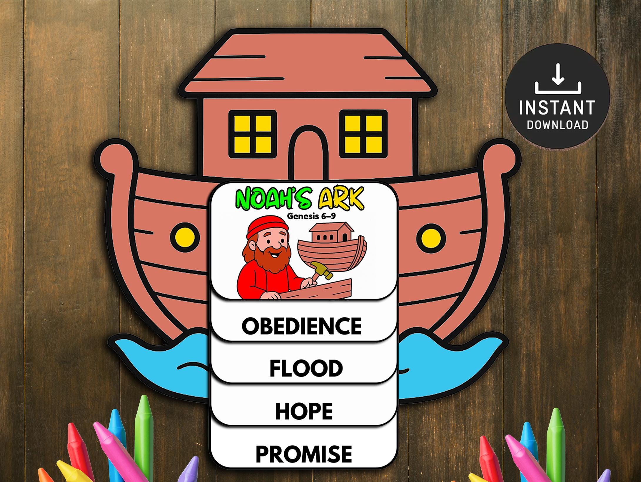Noah's Ark Flipbook Bible Craft for Kids, Mini Book (digital Download ...
