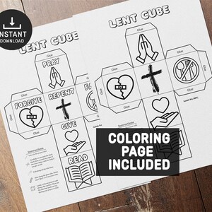 Lent Cube With Bible Reading Plan and Lent Activity Ideas. Print ...