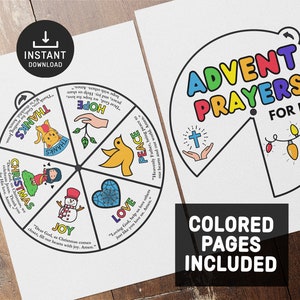 Advent Prayers Coloring Wheel, Bible Activity, Kids Bible Lesson ...
