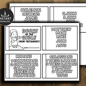 Books of the Bible, New Testament Mini Book, Printable Bible Activity ...