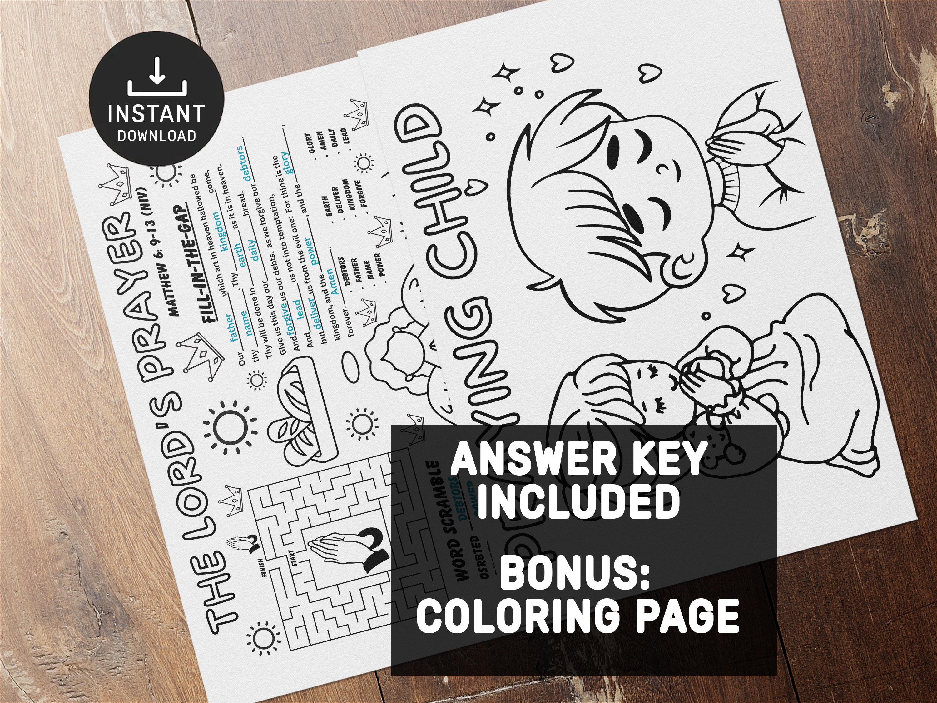 The Lord's Prayer, Bible Activity, Sunday School Activities, Bible ...