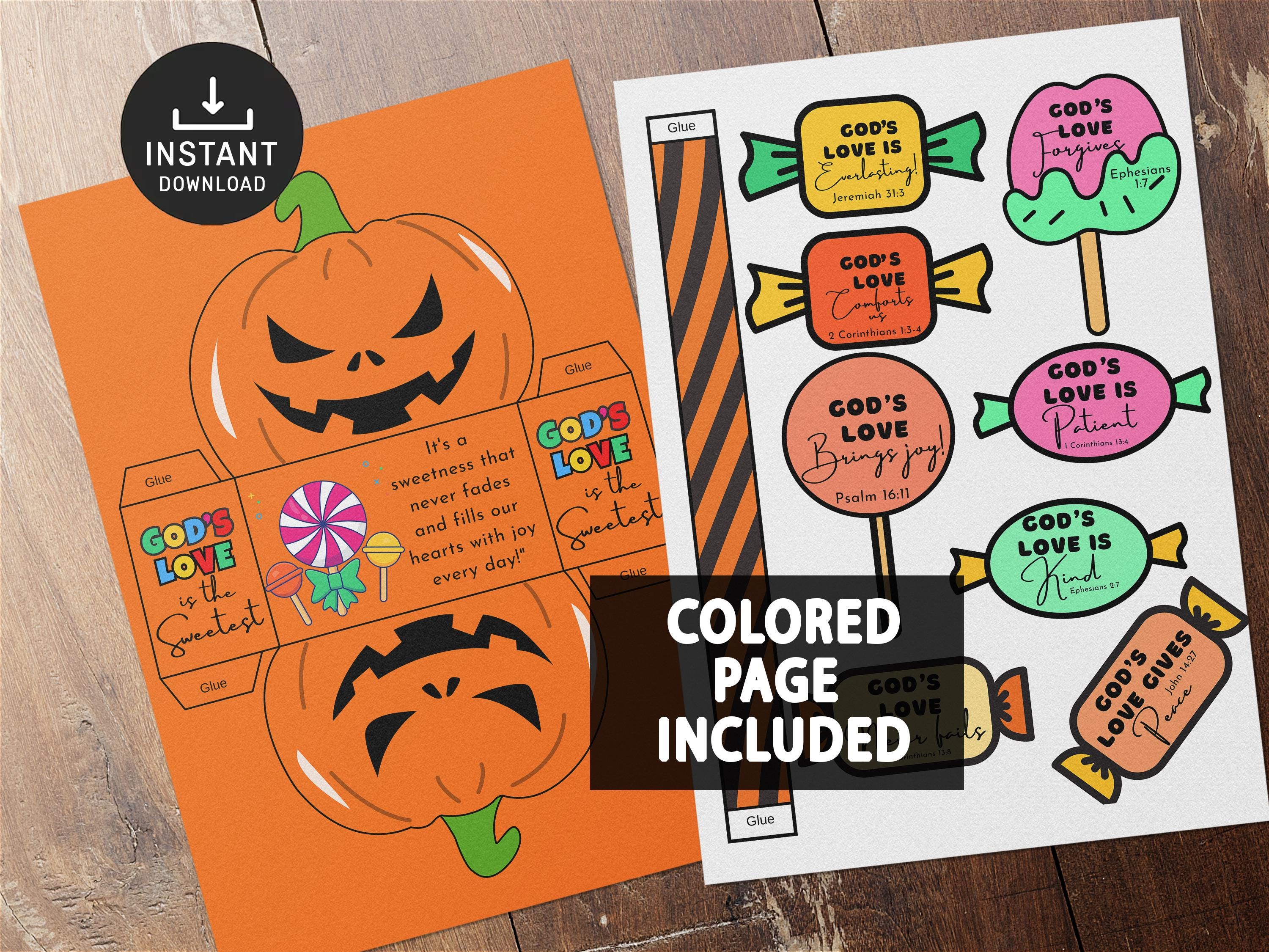 God's Love Craft Activity, Christian Halloween Bible Craft Activity ...