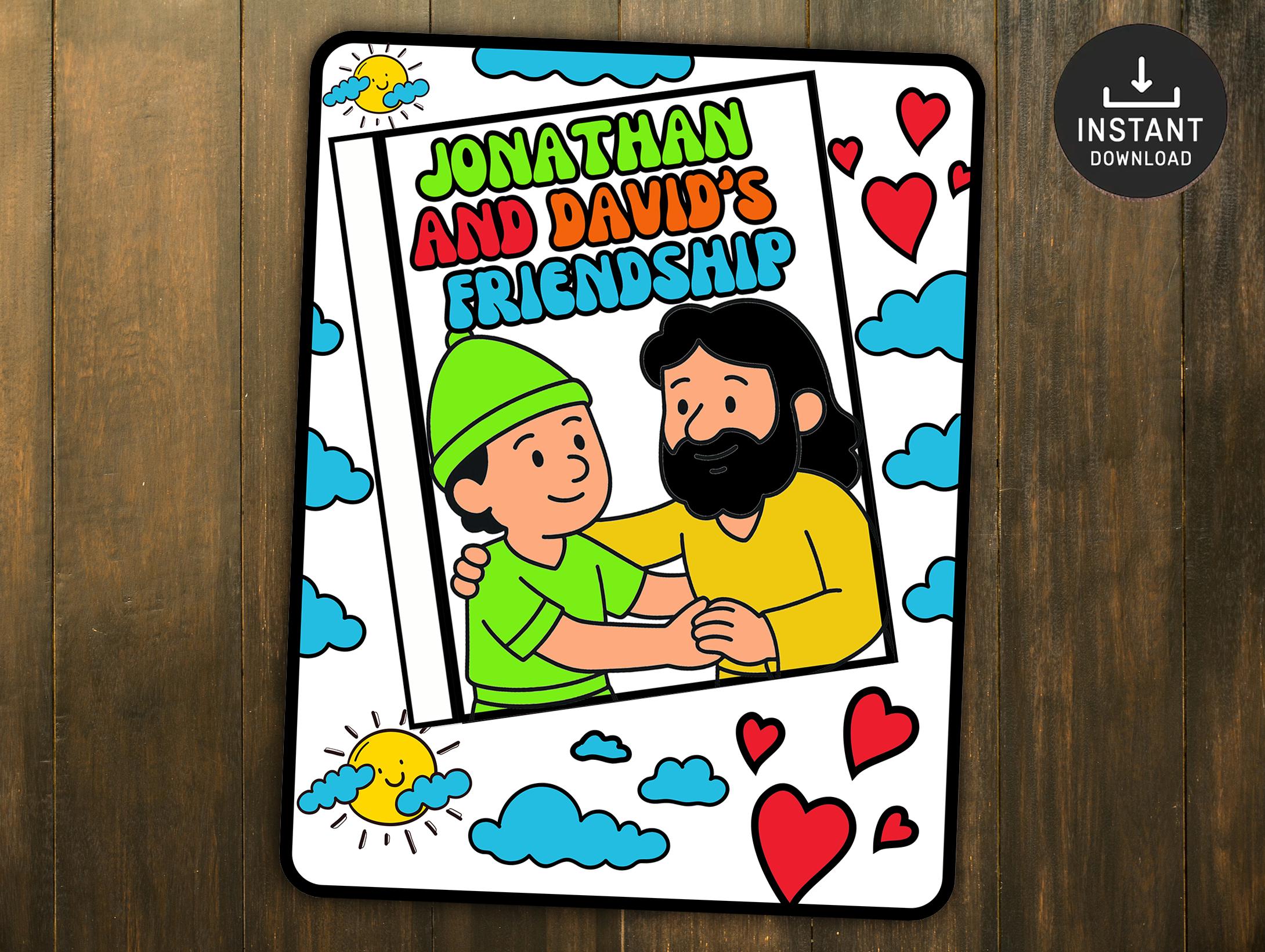David and Jonathan, Bible Story Craft, Kids Bible Lesson, Sunday School ...