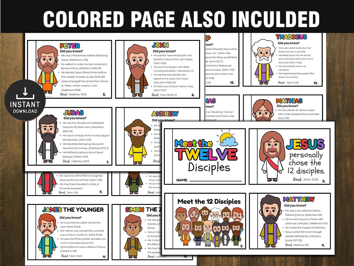 The 12 Disciples Craft Mini Book, Sunday School Craft, Great Commission ...