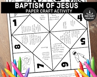 Baptism of Jesus Craft, Jesus Baptized, Fortune Teller, Cootie Catcher ...