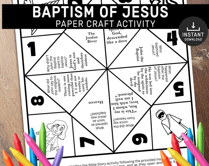 Baptism of Jesus Craft, Jesus Baptized, Fortune Teller, Cootie Catcher ...