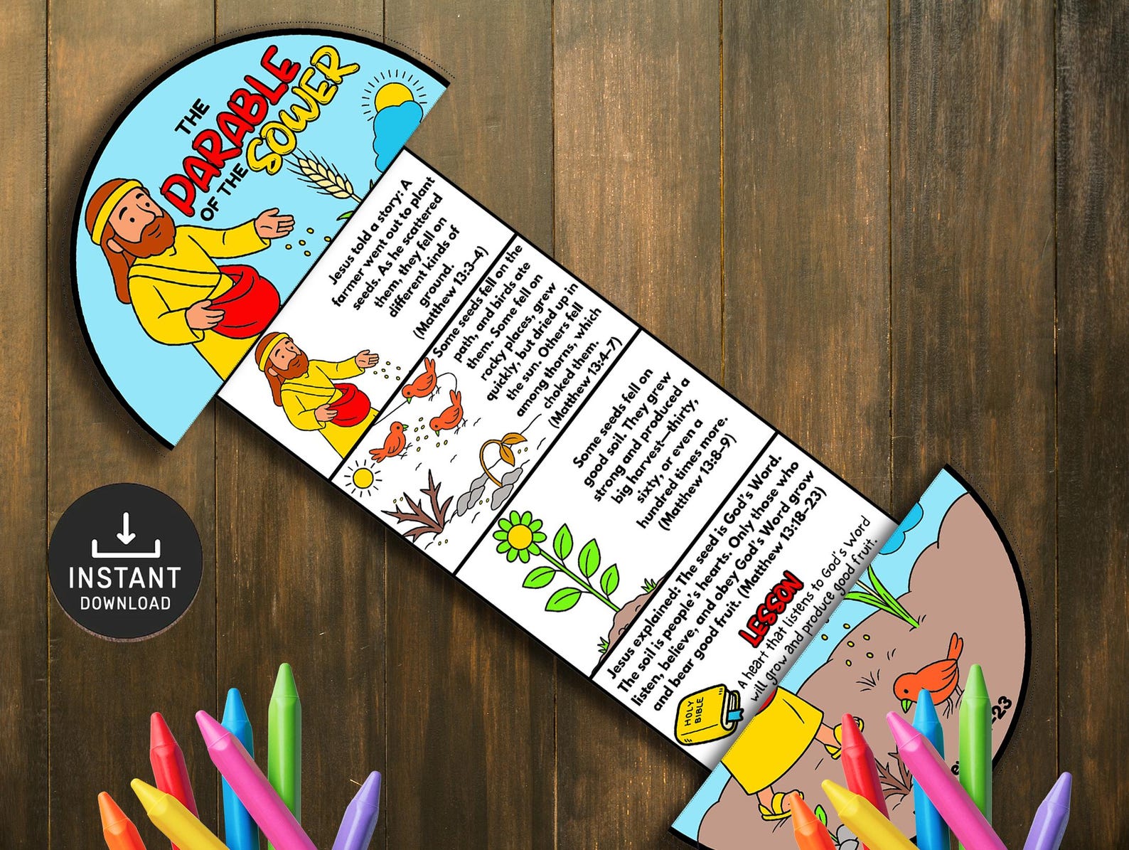 The Parable of the Sower Folding Surprise Bible Story Craft, Kids Bible ...