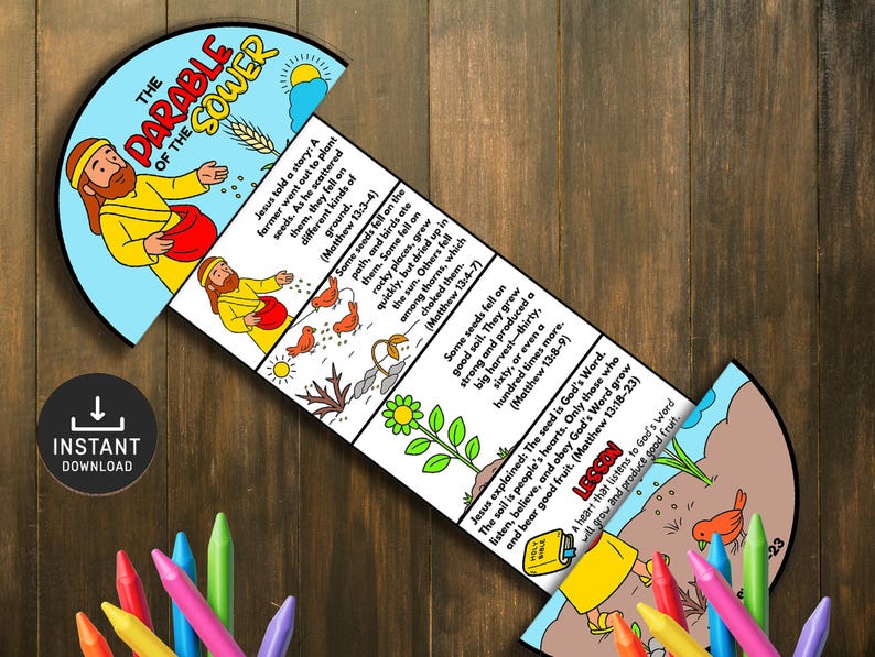 The Parable of the Sower Folding Surprise Bible Story Craft, Kids Bible ...