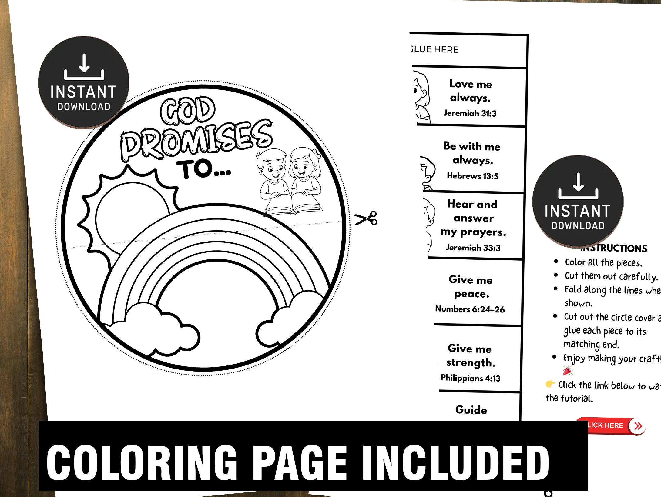 Gods Promises Folding Surprise Bible Craft, Bible Activity, Bible ...