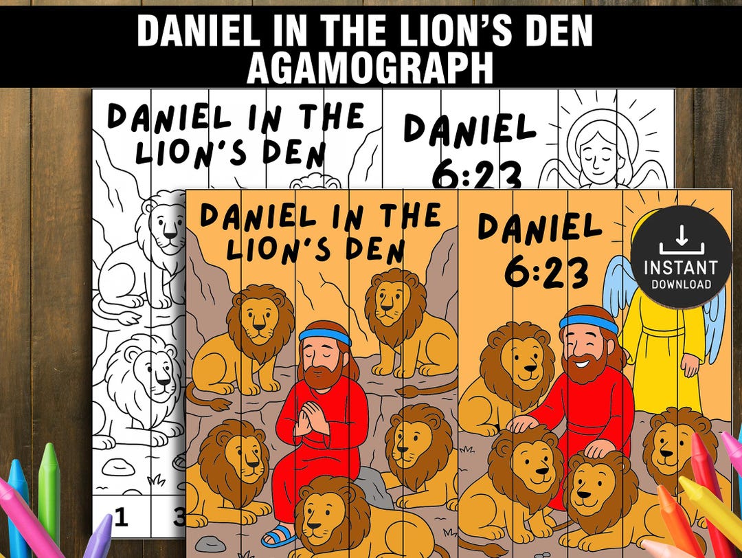 Daniel in the Lions Den Agamograph, Bible Craft for Kids, Daniel Craft ...