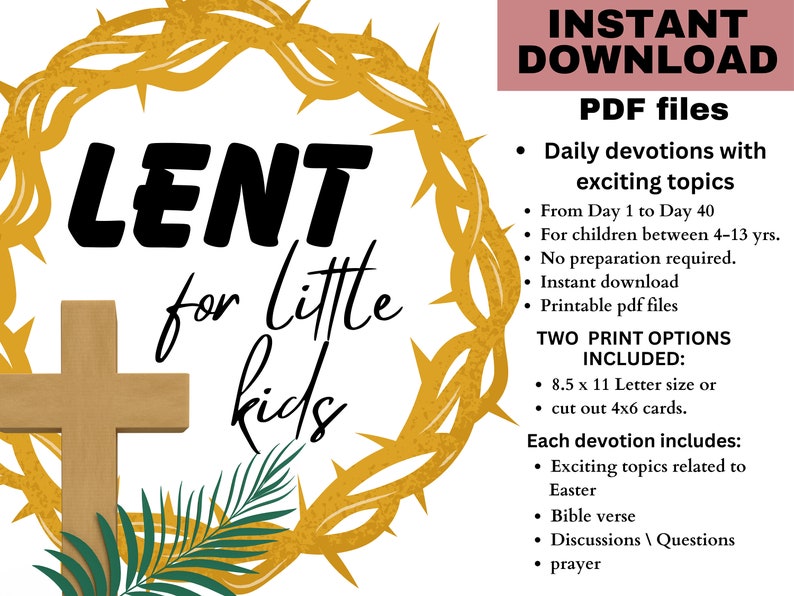 Lent Bible Lesson, Lent Preparation Lesson for Kids, Jesus 40 Days in ...