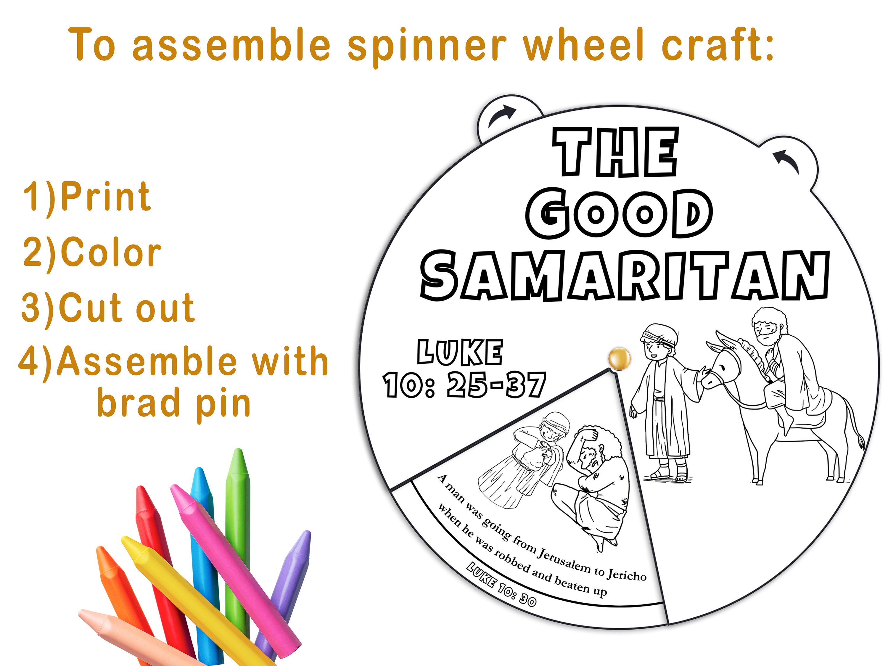 Good Samaritan Coloring Wheel Good Samaritan Craft Printable - Etsy UK
