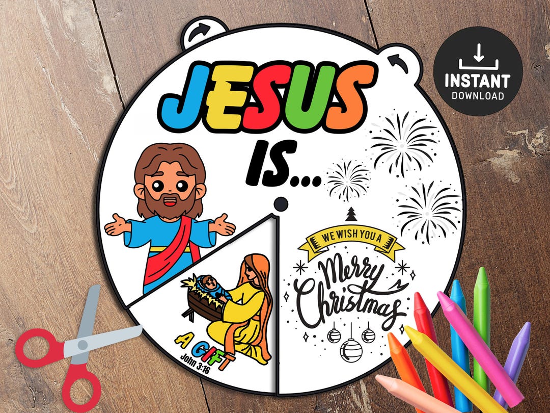 Happy Birthday, Jesus, Christmas Coloring Wheel, Nativity Craft, Sunday ...