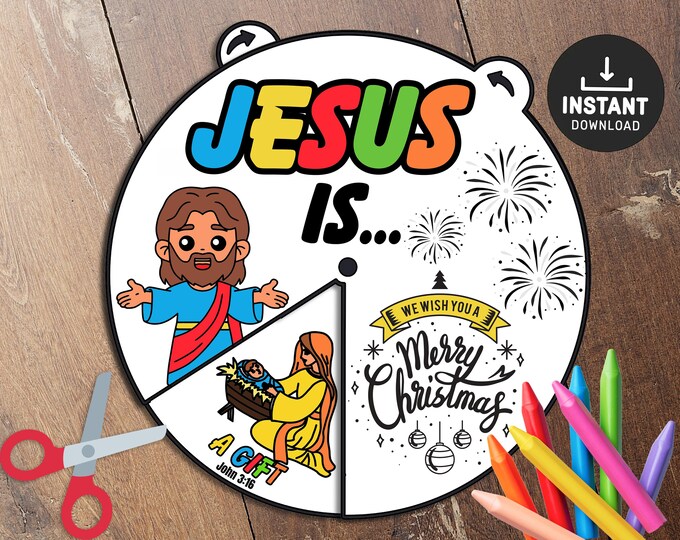 Gabriel Visits Mary Coloring Wheel Craft Printable for Kids, Christmas ...