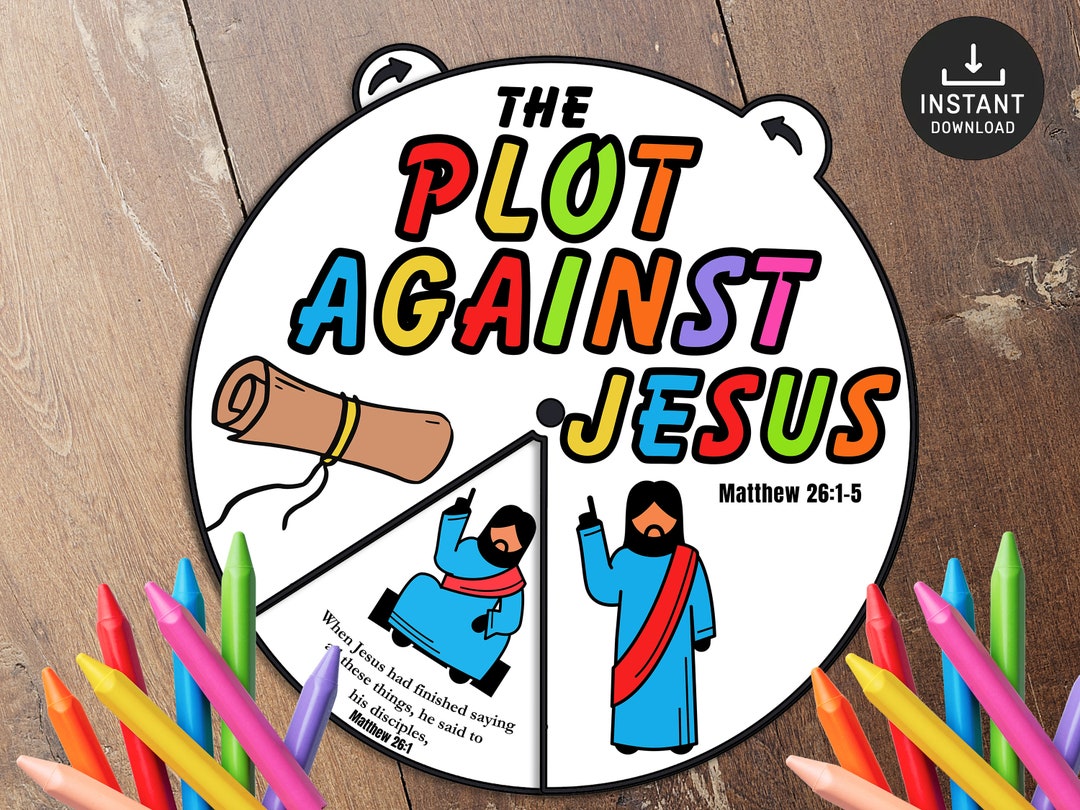 The Plot Against Jesus Coloring Wheel Easter Bible Story Lesson Wheel ...