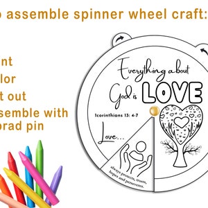 God is Love Coloring Wheel for Preschoolers, Bible Activity, 1 Cor 13 ...