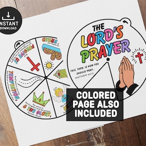 The Lord's Prayer Coloring Wheel, Bible Activity, Kids Bible Lesson ...