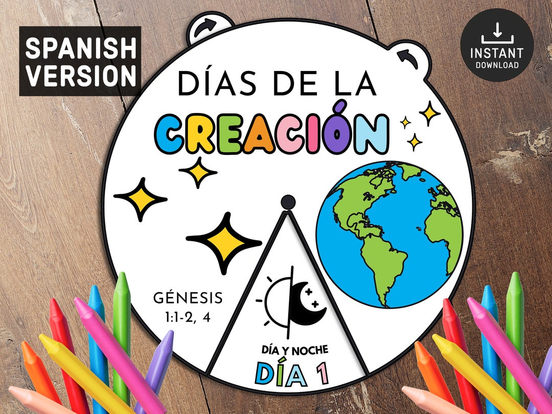 Days of Creation Coloring Wheel, Bible Activity, Kids Bible Lesson ...