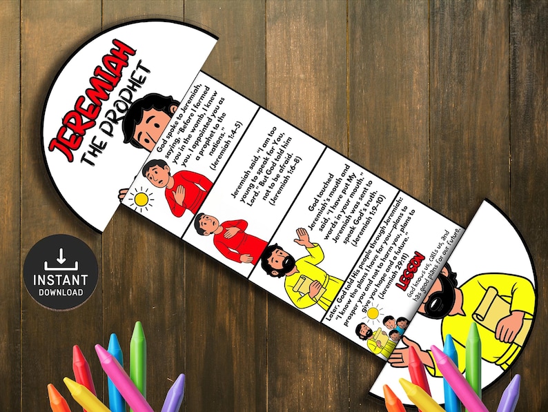 Jeremiah the Prophet Folding Surprise Bible Story Craft, Bible Lesson ...
