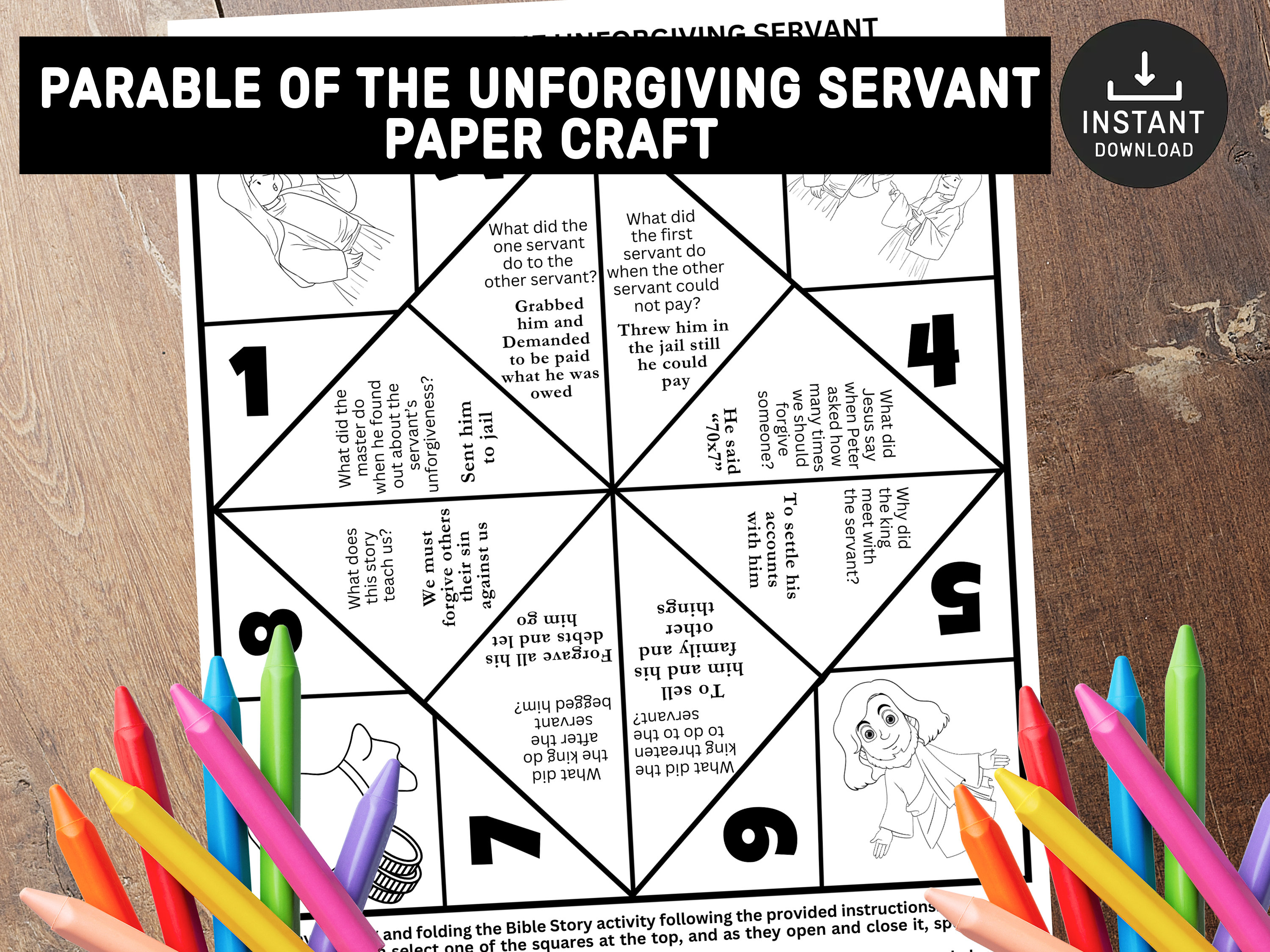 Parable of Unforgiving Servant Paper Craft Fortune Teller - Etsy Canada