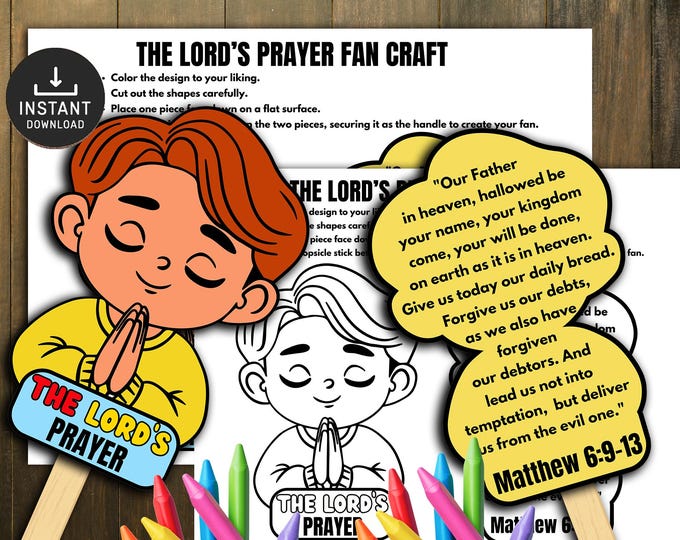 The Lord's Prayer Paper Craft | Lords Prayer Sunday School Activity ...