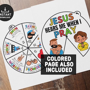 Jesus Hears Me When I Pray Coloring Wheel, Bible Activity, Kids Bible ...