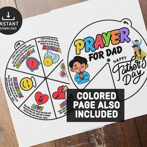 Father's Day, Prayer for Dad, Coloring Wheel, Bible Craft for Dad ...