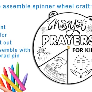 New Year Prayers Coloring Wheel, Bible Activity, Memory Game, Sunday ...