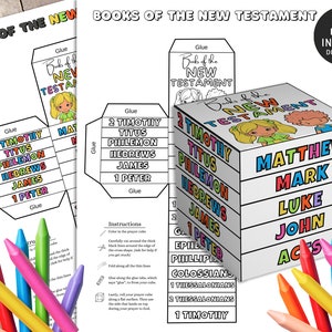 Books of the Bible, Old & New Testament Coloring Cube, Bible Activity ...