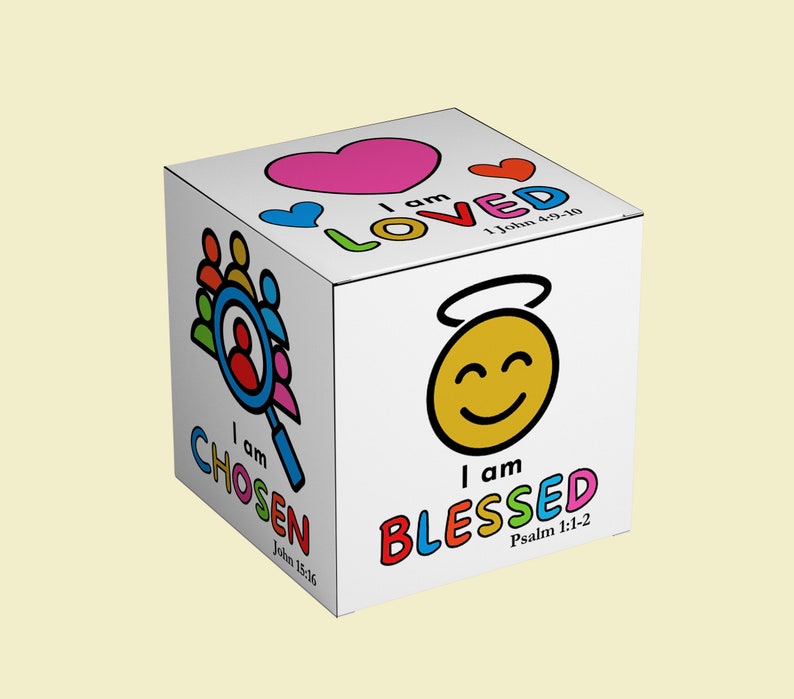 Printable Identity in Christ Coloring Cube Printable Bible - Etsy