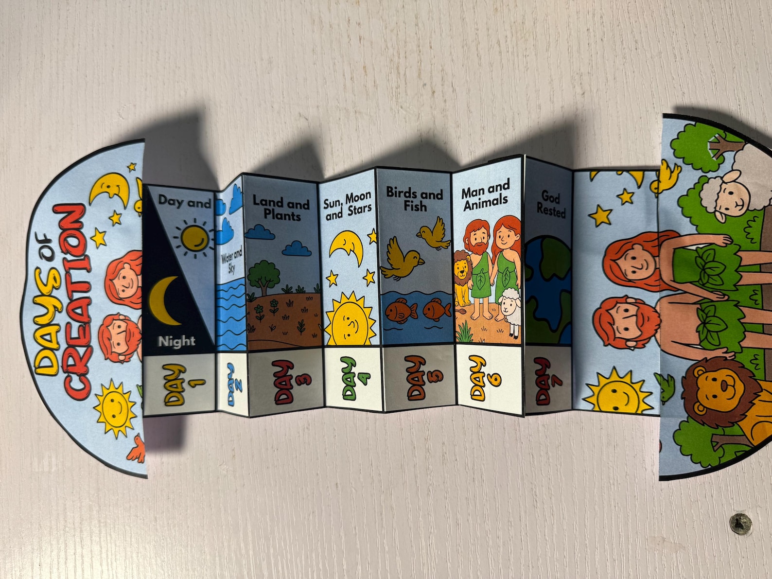 Days of Creation Folding Surprise Bible Story Craft, Bible Story ...