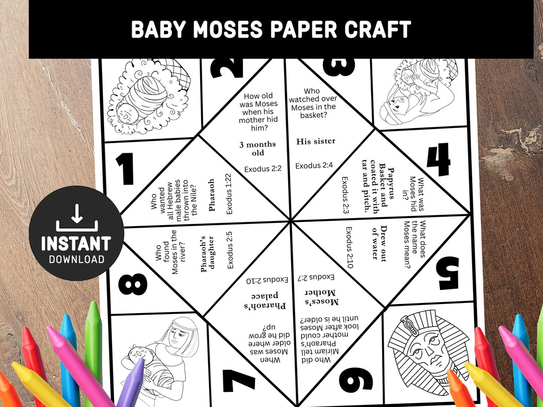 Baby Moses Bible Story Activity Sunday School Craft - Etsy