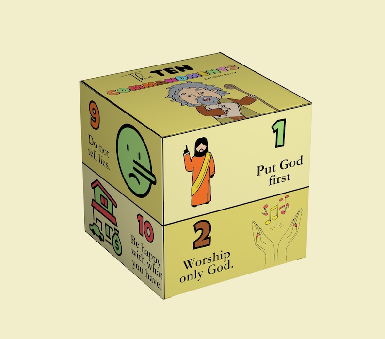 Ten Commandments Coloring Wheel, Bible Activity, Kids Bible Lesson ...