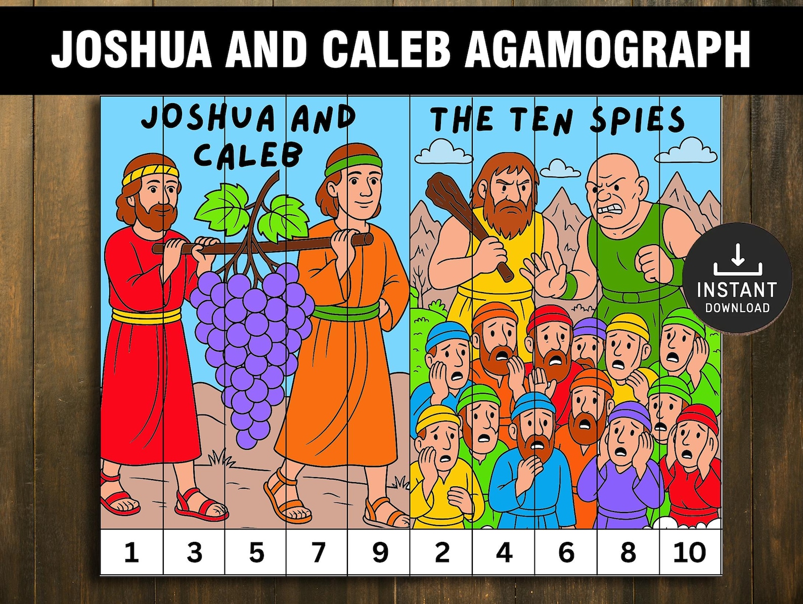 Joshua and Caleb Agamograph, Jesus Craft for Kids, Bible Lesson, Bible ...