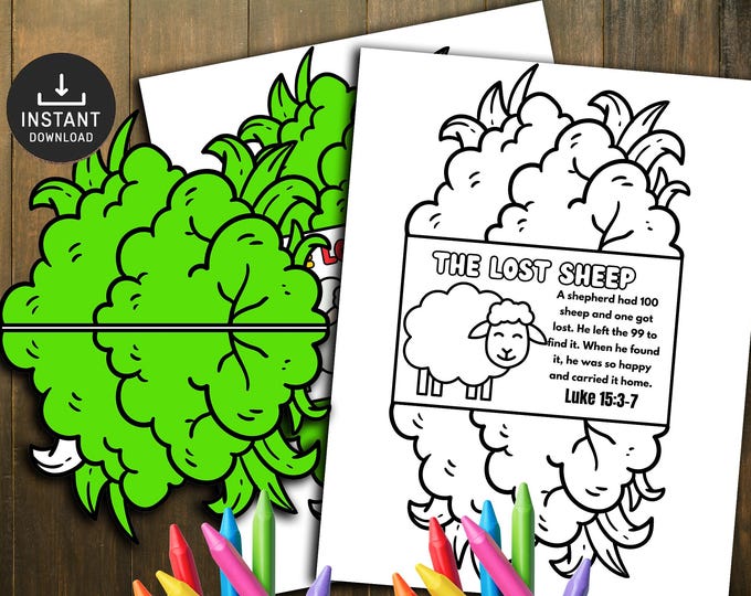 The Parable of the Lost Sheep Bible Story Cotton Ball Craft Printable ...