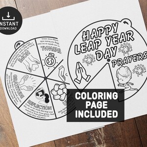 Leap Year Day Prayer Coloring Wheel, Leap Year Activities, Leap Year ...