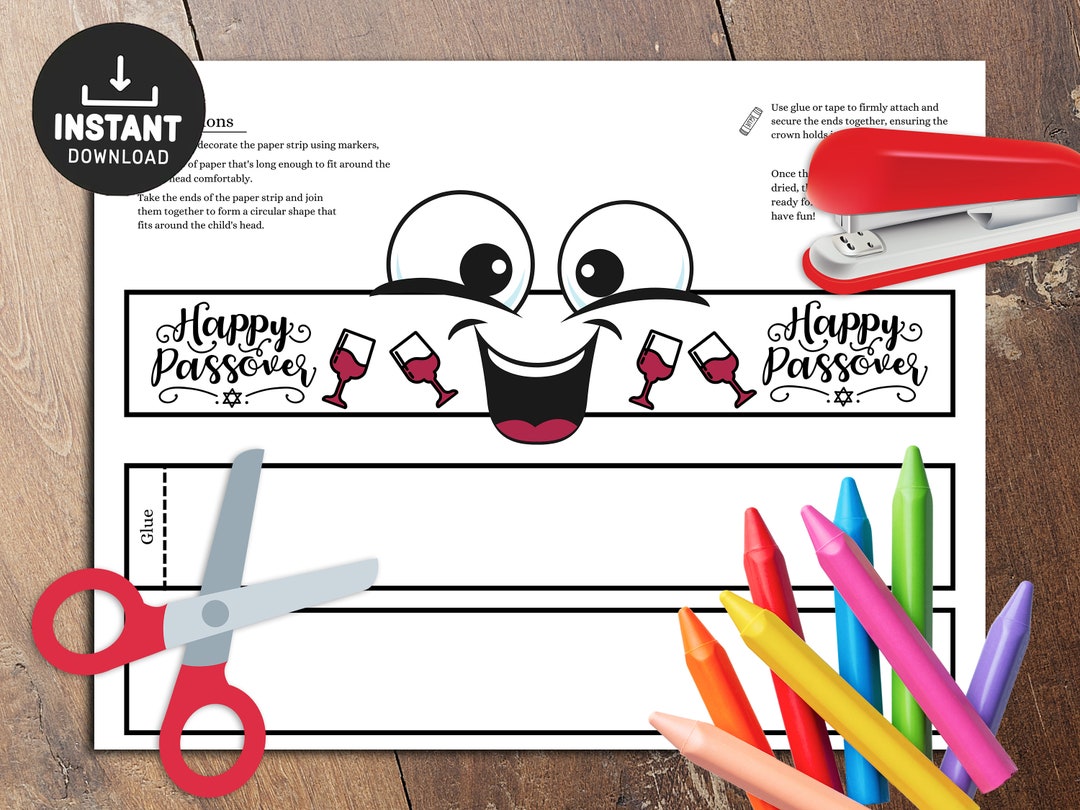 Passover Paper Crown, Passover Craft, Passover Activity, Bible Activity ...