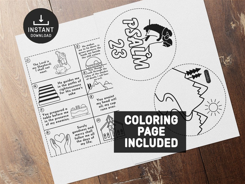 Psalm 23 Bible Story Activity, Sunday School Craft, Printable Paper ...