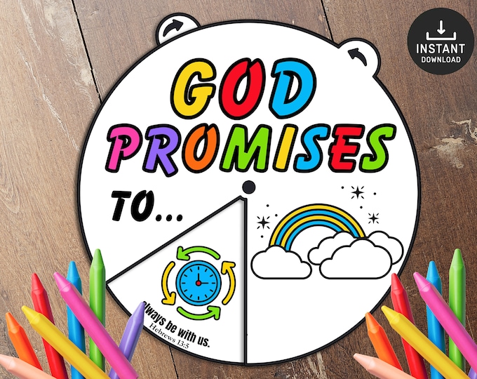 God’s Promise Rainbow Mobile Craft Printable Christian Coloring ...