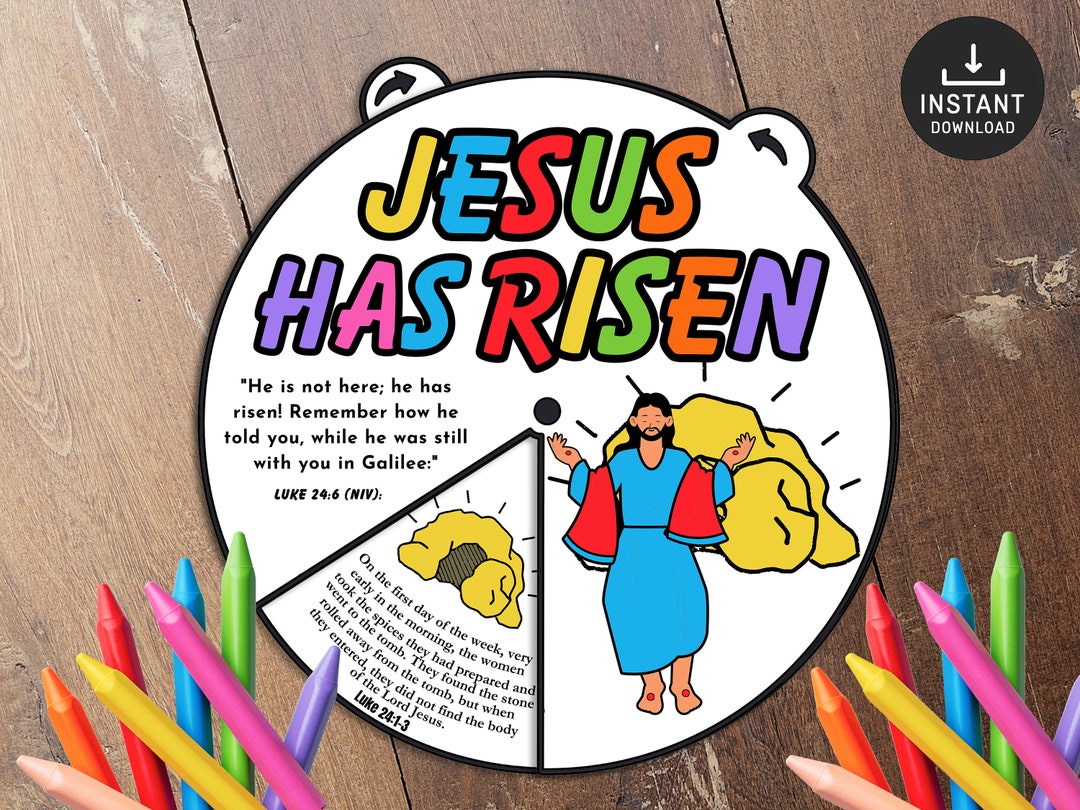 Easter Sunday Craft, Easter Sunday Bible Story Wheel Craft, Easter ...