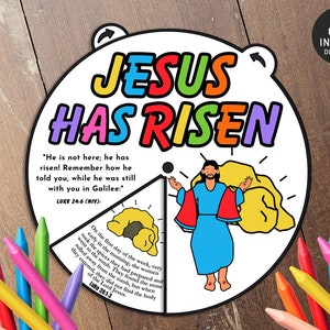 Easter Sunday Craft, Easter Sunday Bible Story Wheel Craft, Easter ...