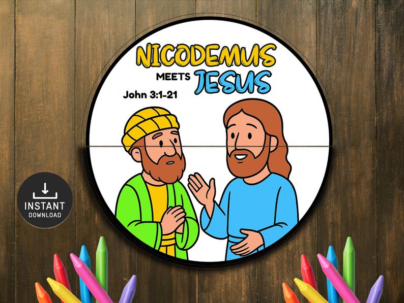 Nicodemus Meets Jesus Folding Surprise Bible Story Craft, Kids Bible ...