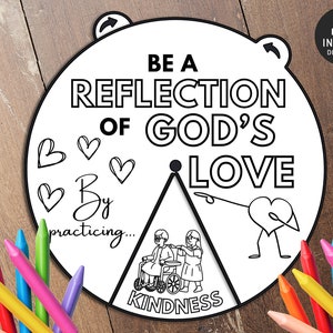 God is Love Coloring Wheel, Printable Bible Activity, Watercolor, Kids ...