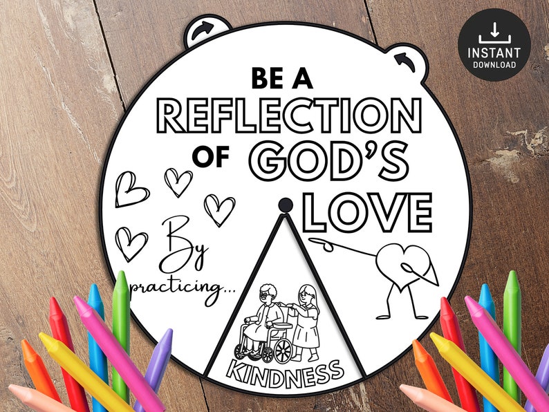 God is Love Coloring Wheel Printable Bible Activity - Etsy